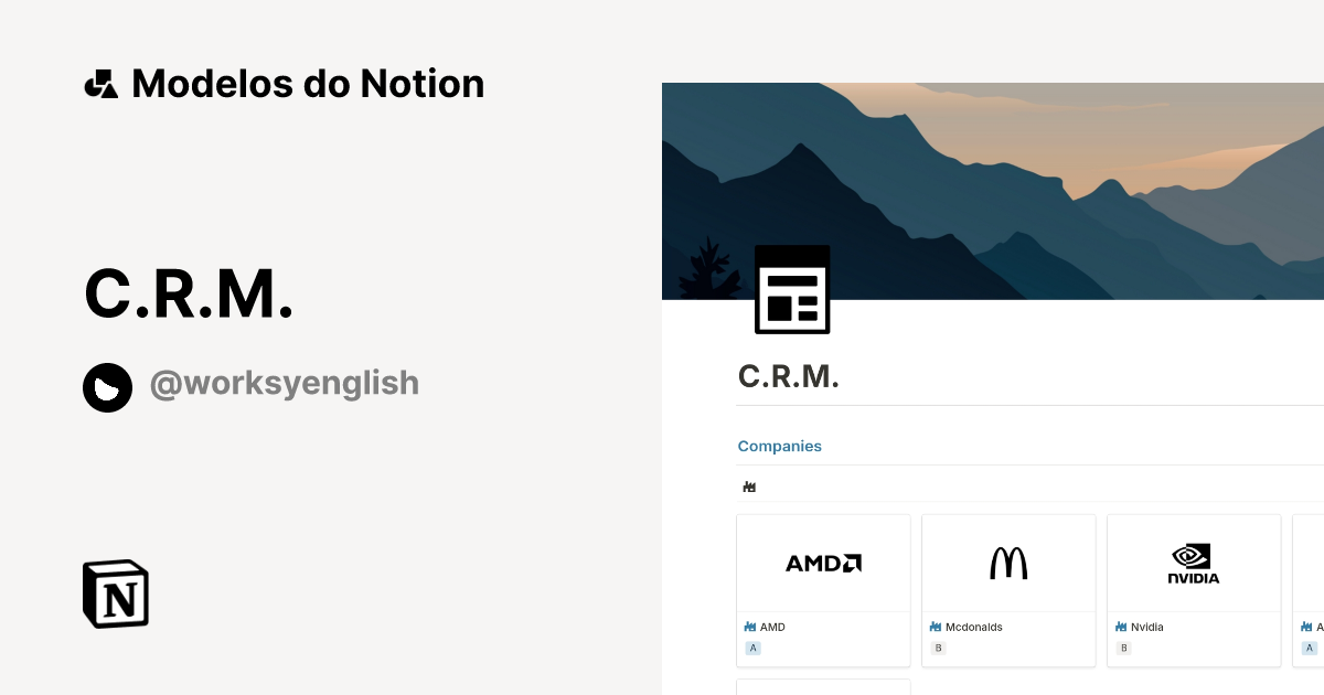 Modelo C.R.M. | Marketplace do Notion