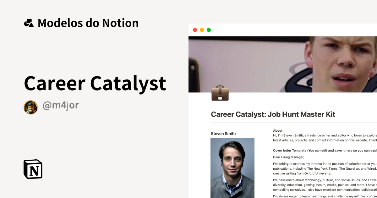 Career Catalyst Modelo por M4JOR | Marketplace do Notion