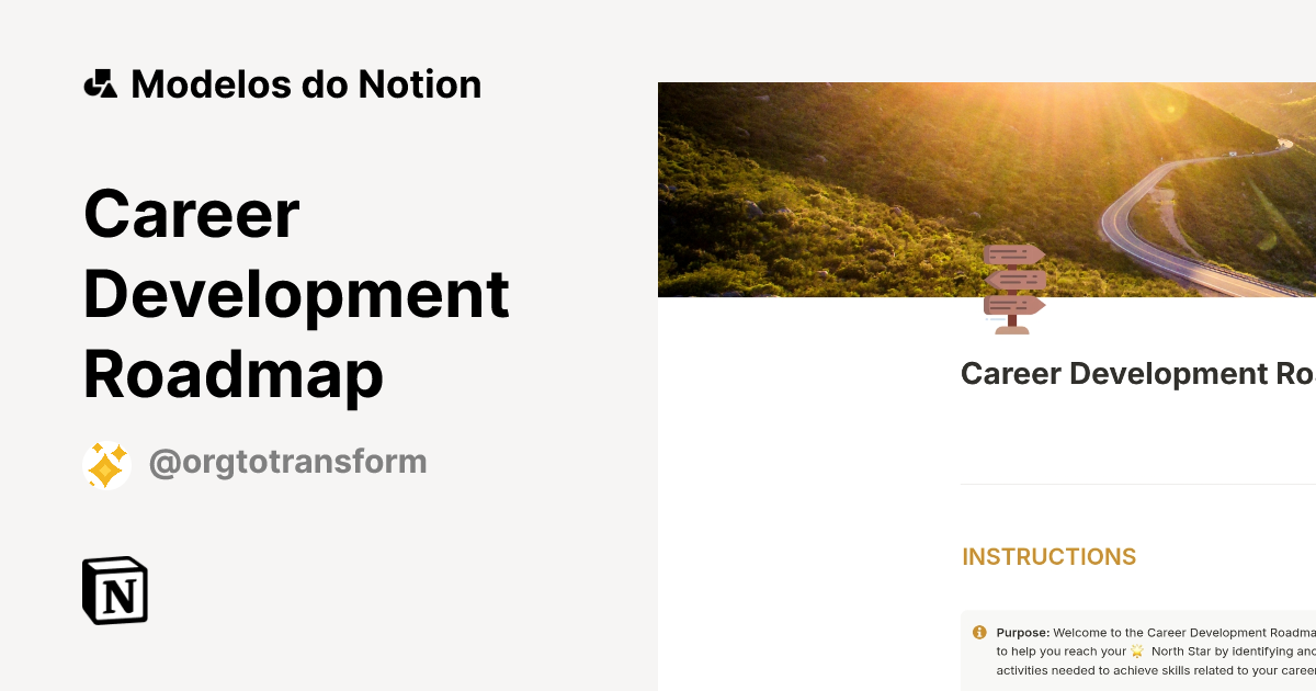 Modelo Career Development Roadmap | Marketplace do Notion