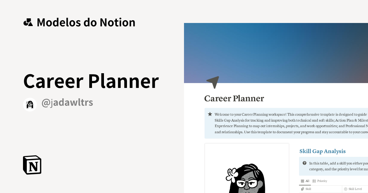 Career Planner Modelo por Jada