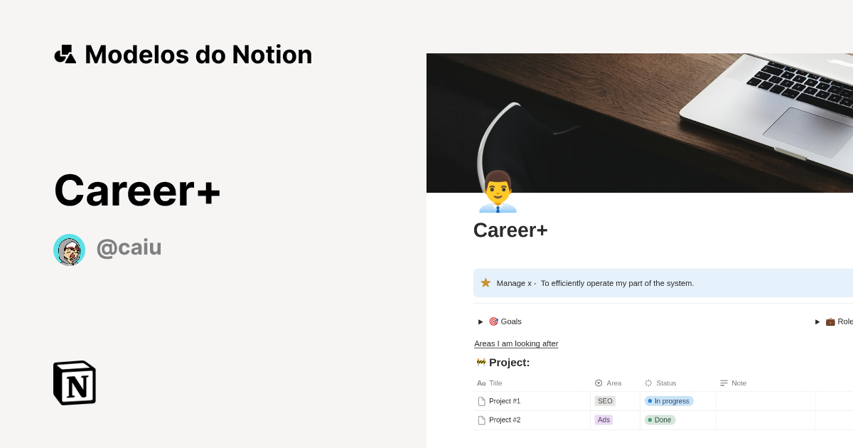 Modelo Career+ | Marketplace do Notion