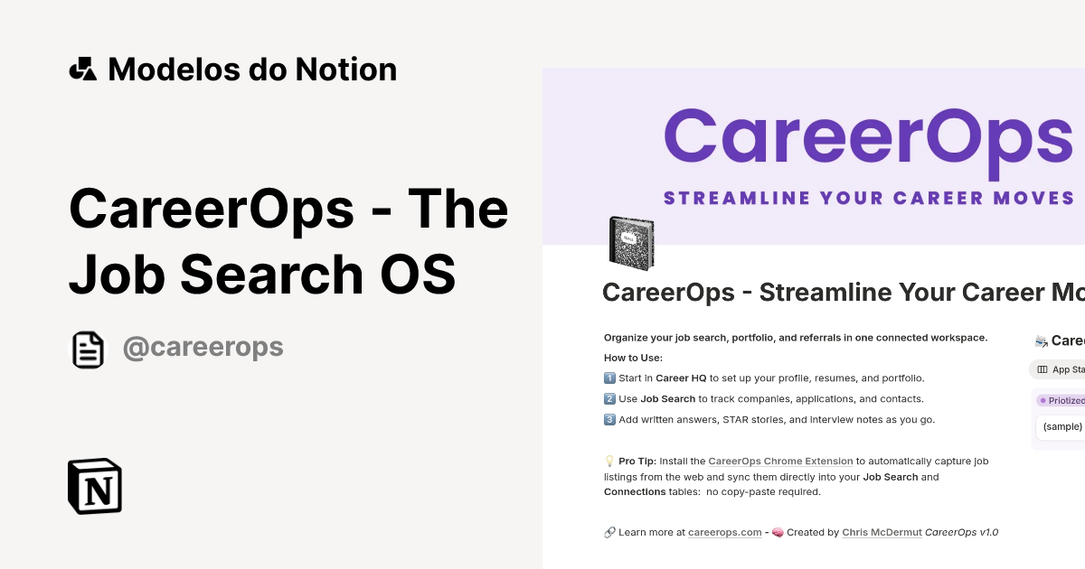 CareerOps - The Job Search OS Modelo por CareerOps | Marketplace do Notion