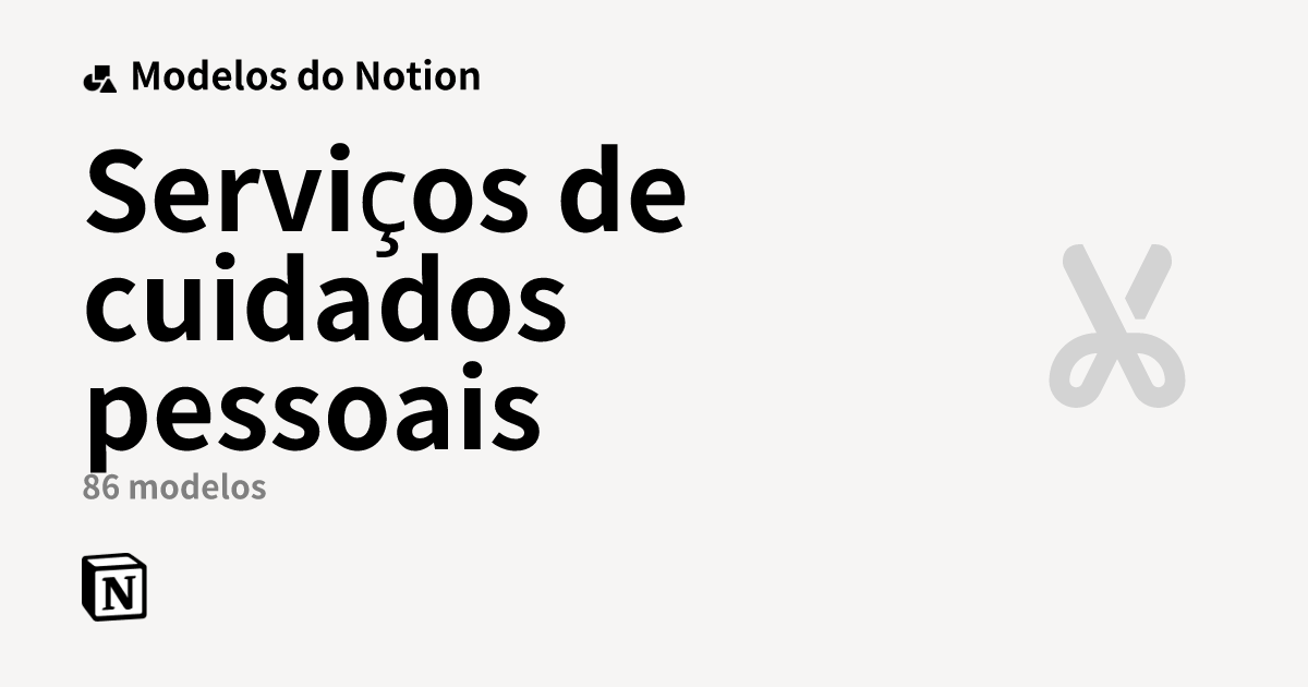 Principais modelos da categoria Serviços de cuidados pessoais do Notion ...