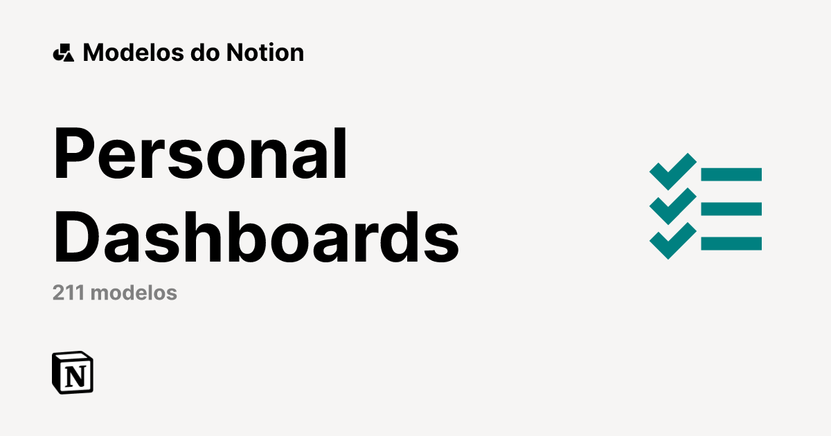 Principais modelos da categoria Personal Dashboards do Notion | Marketplace do Notion