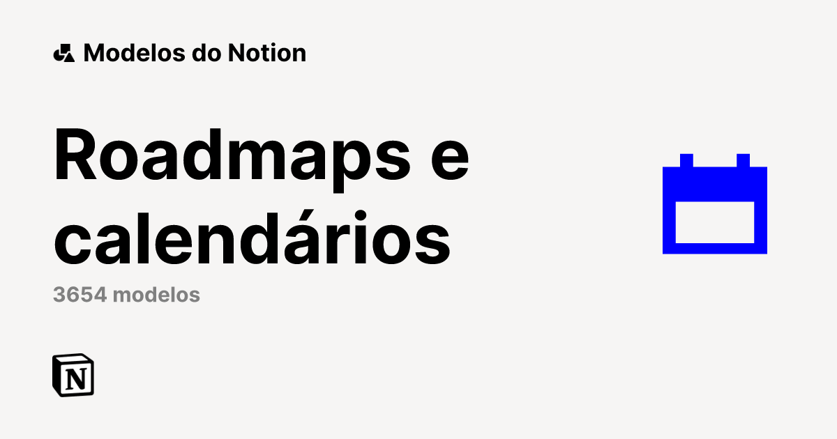 Melhores modelos para Roadmaps e calendários do Notion | Marketplace do Notion