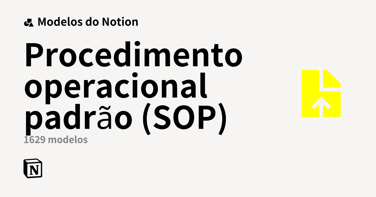 Modelos grátis para Procedimento operacional padrão (SOP) do Notion ...