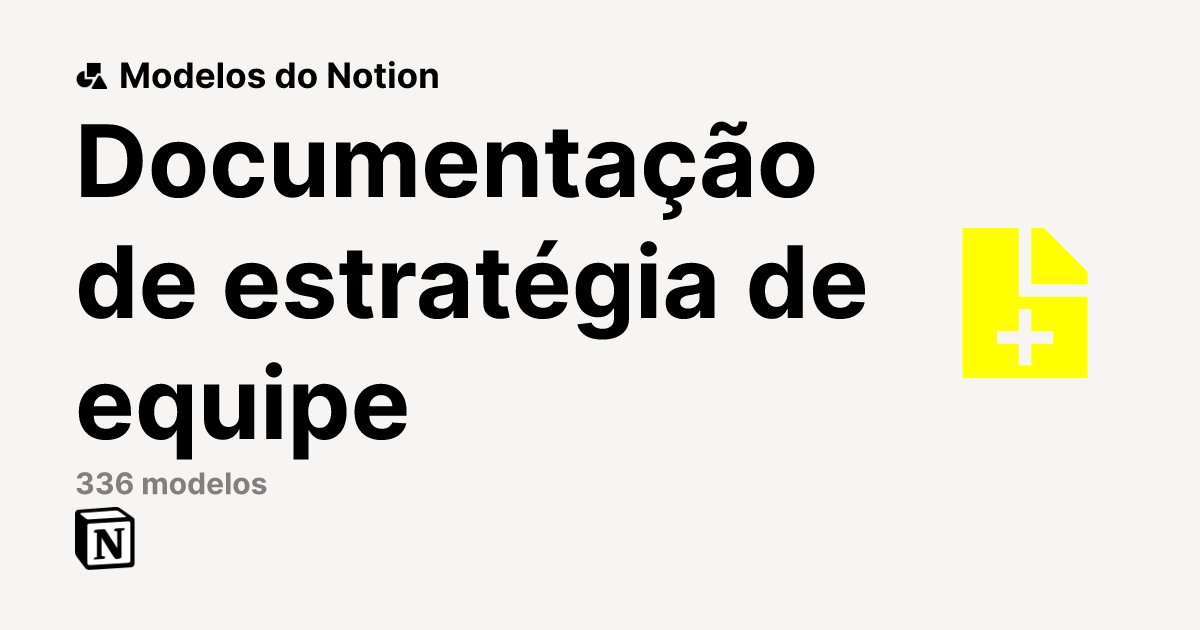 Modelos de documento de estratégia de equipe | Marketplace do Notion