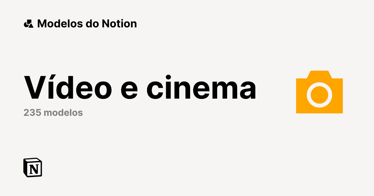 Modelos grátis para Vídeo e cinema do Notion | Marketplace do Notion