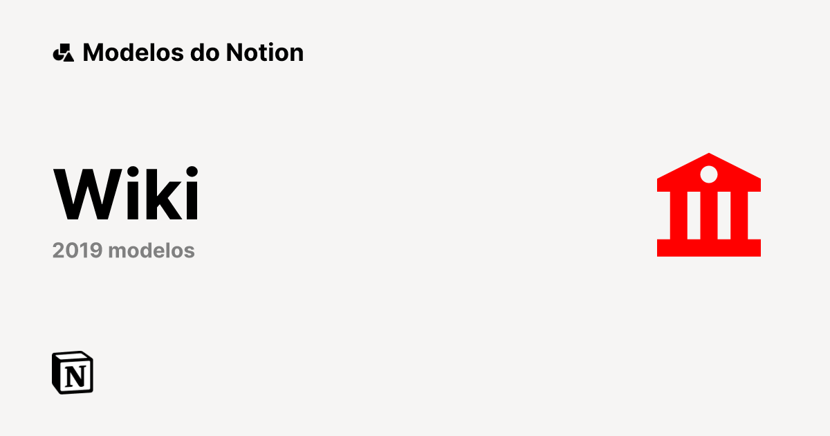 Modelos de Wiki do Notion | Marketplace do Notion