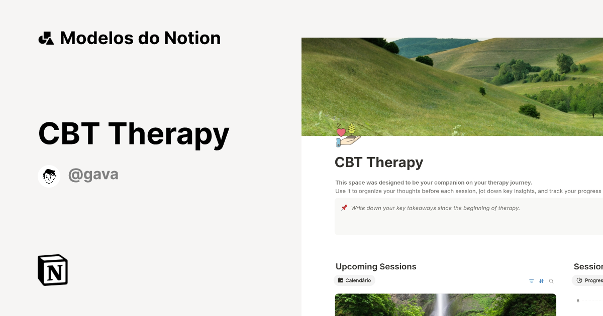 CBT Therapy Modelo por Gustavo Gava | Marketplace do Notion