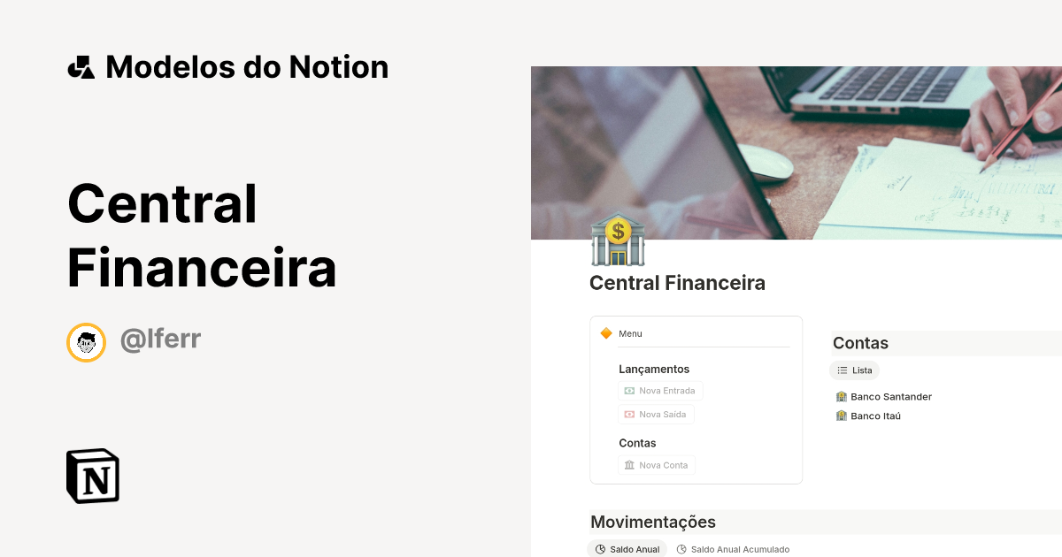 Modelo Central Financeira | Marketplace do Notion