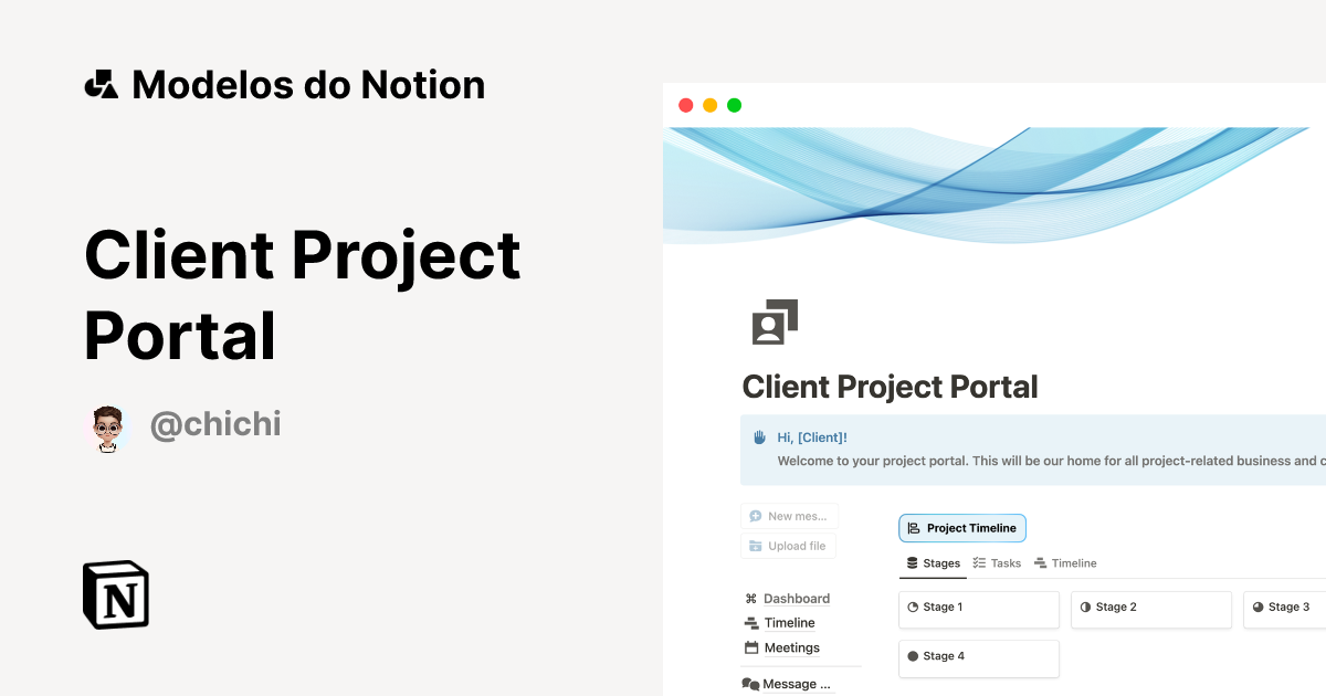 Modelo Client Project Portal | Marketplace do Notion
