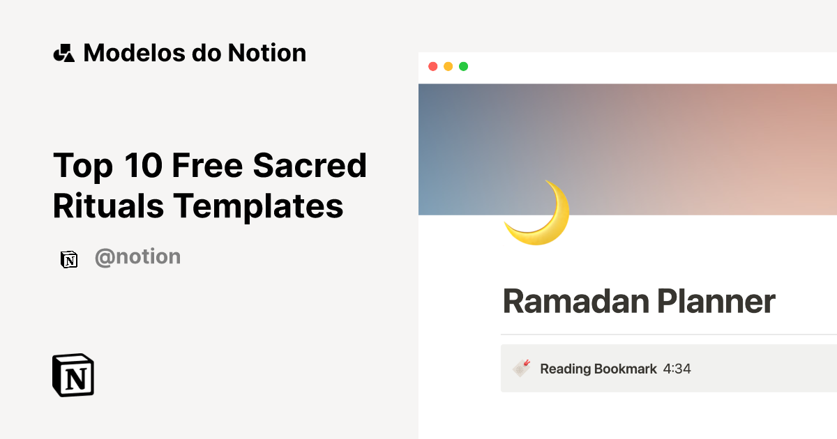 Top 10 Free Sacred Rituals Templates | Marketplace de Modelos do Notion