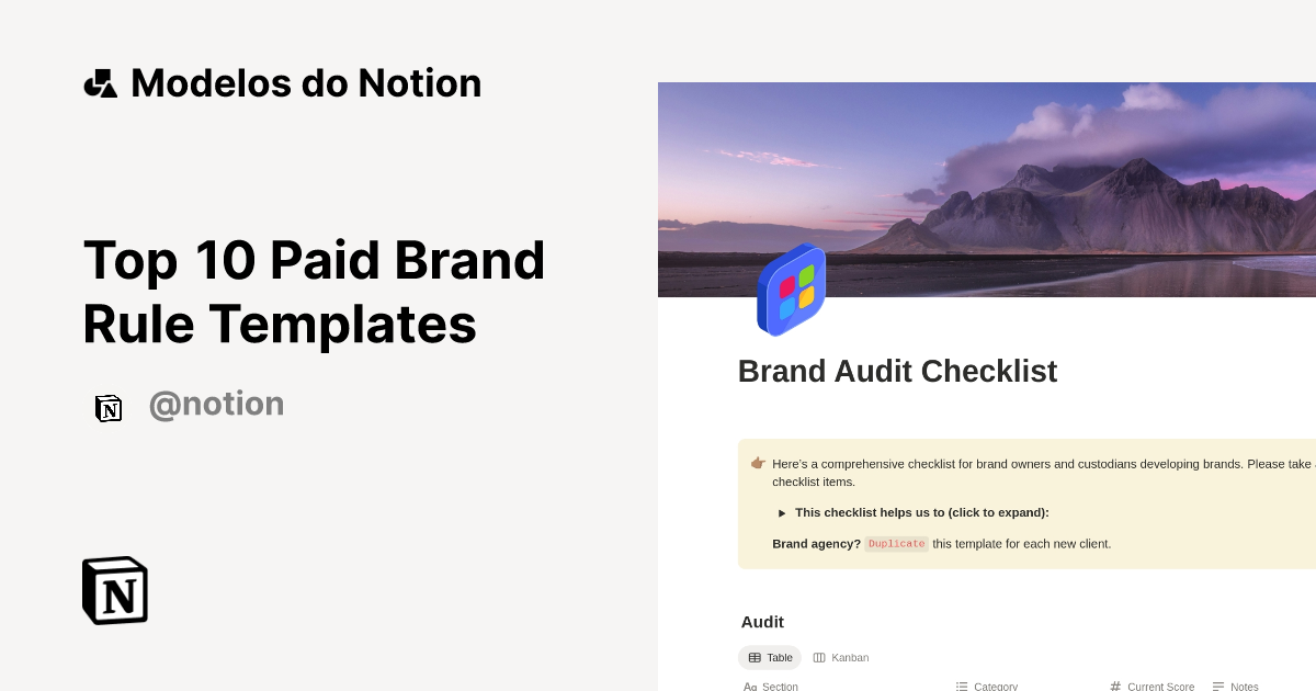 Top 10 Paid Brand Rule Templates | Marketplace de Modelos do Notion