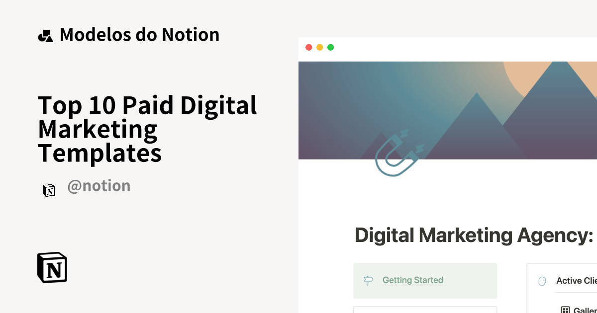 Top 10 Paid Digital Marketing Templates | Marketplace de Modelos do Notion
