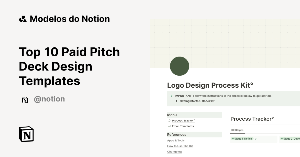 Top 10 Paid Pitch Deck Design Templates | Marketplace de Modelos do Notion