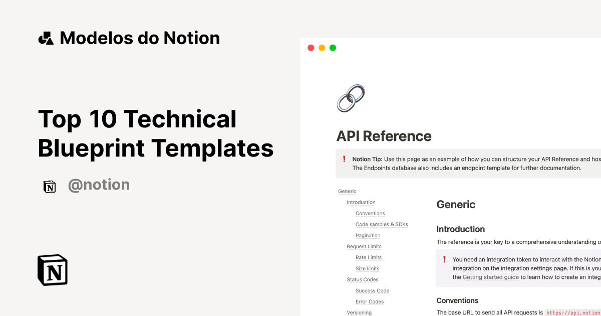 Top 10 Technical Blueprint Templates | Marketplace de Modelos do Notion