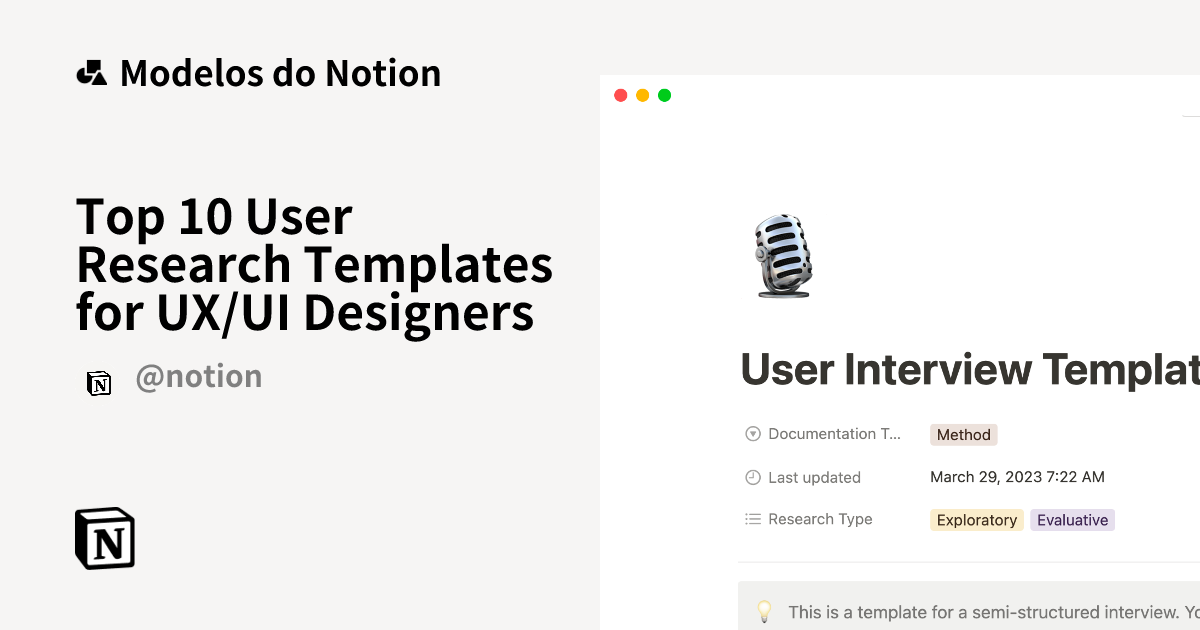 Top 10 User Research Templates for UX/UI Designers | Marketplace de ...