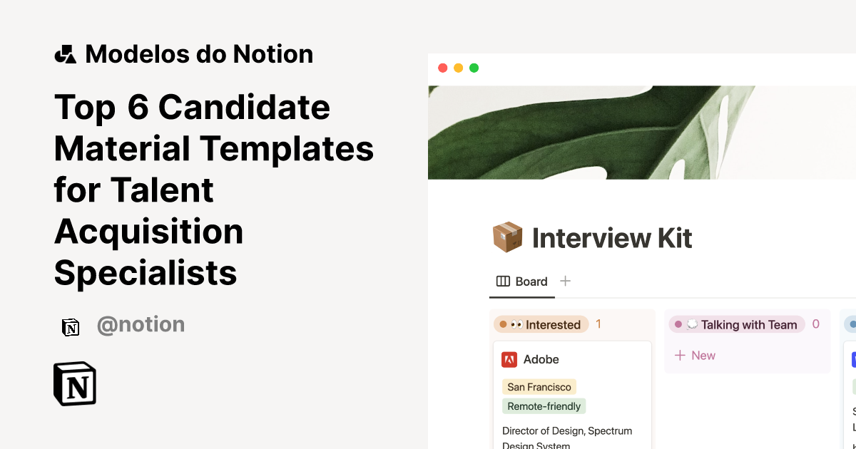 Top 6 Candidate Material Templates for Talent Acquisition Specialists ...