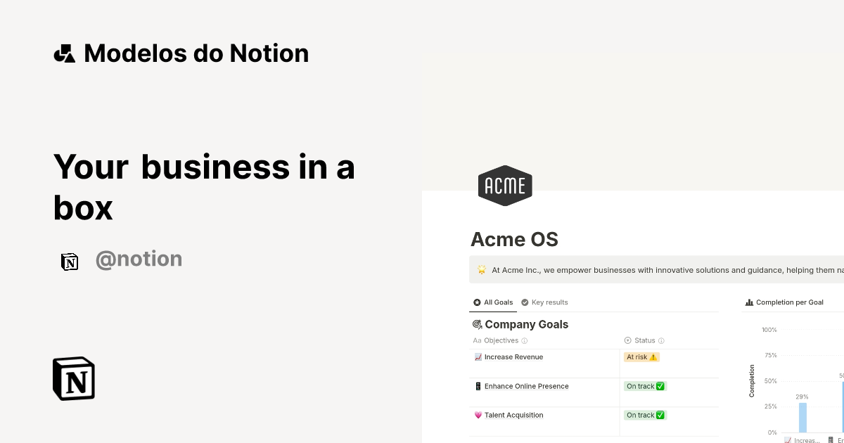 Seu kit para empresas | Marketplace de Modelos do Notion