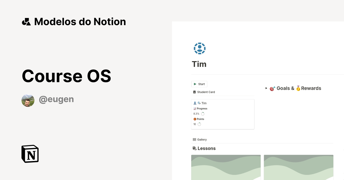 Modelo Course OS | Marketplace do Notion