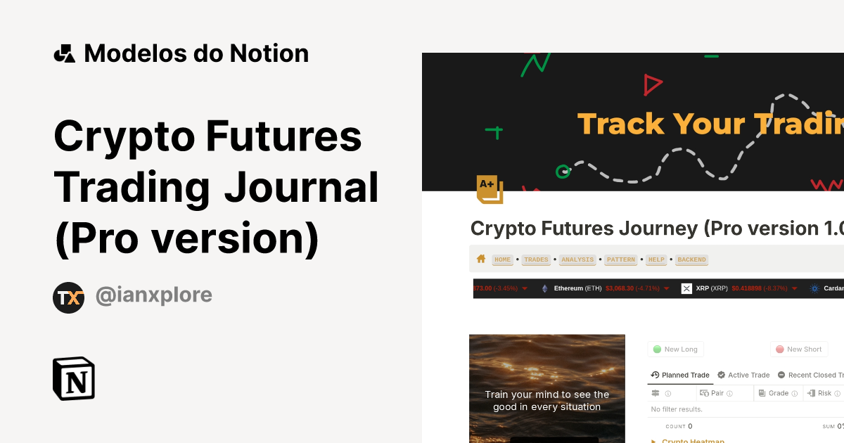 Modelo Crypto Futures Trading Journal (Pro version) | Marketplace do Notion