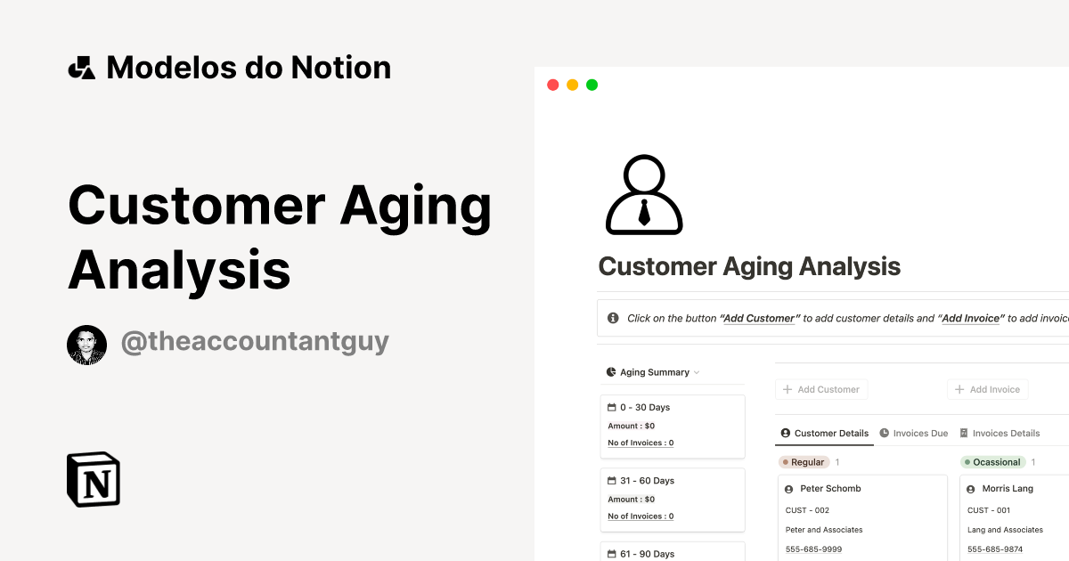 Modelo Customer Aging Analysis | Marketplace do Notion