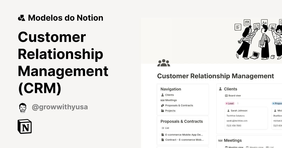 Modelo Customer Relationship Management (CRM) | Marketplace do Notion