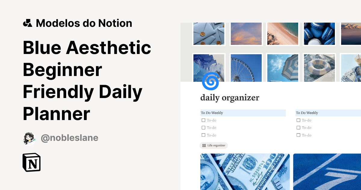 Blue Aesthetic Beginner Friendly Daily Planner Modelo por Nobles Lane ...