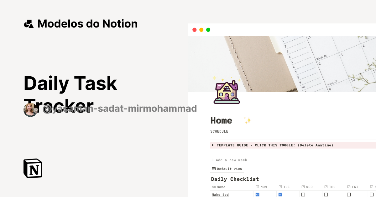 Daily Task Tracker Modelo por Yasaman Sadat Mirmohammad | Marketplace ...
