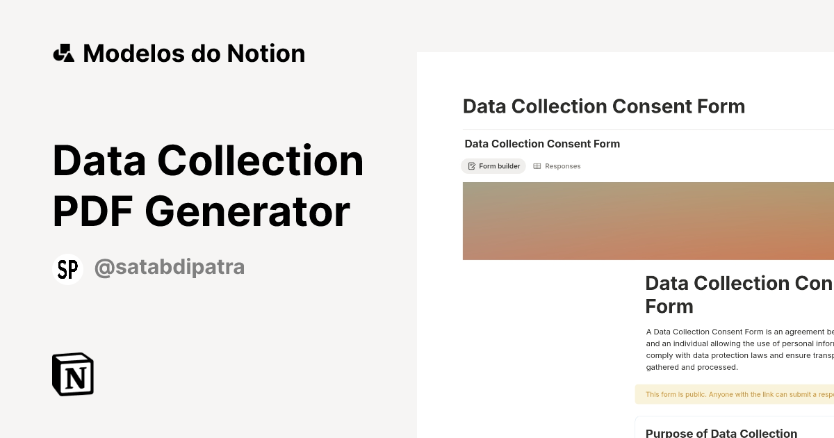 Data Collection PDF Generator Modelo por Satabdi Patra | Marketplace do ...