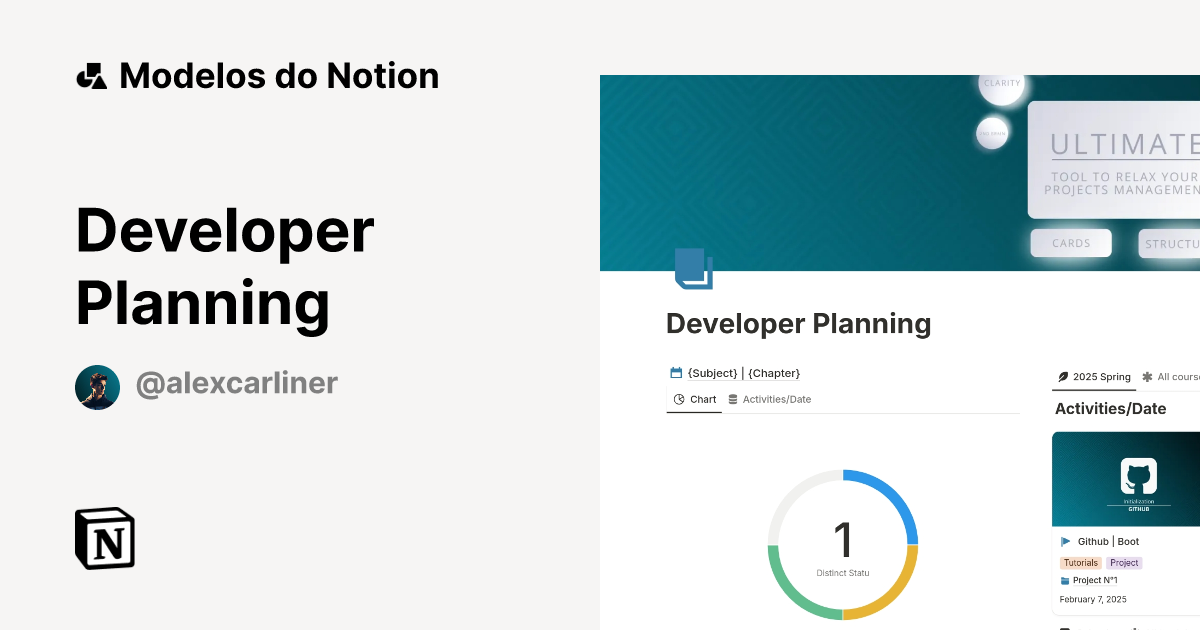 Developer Planning Modelo por Alexandre Carliner | Marketplace do Notion