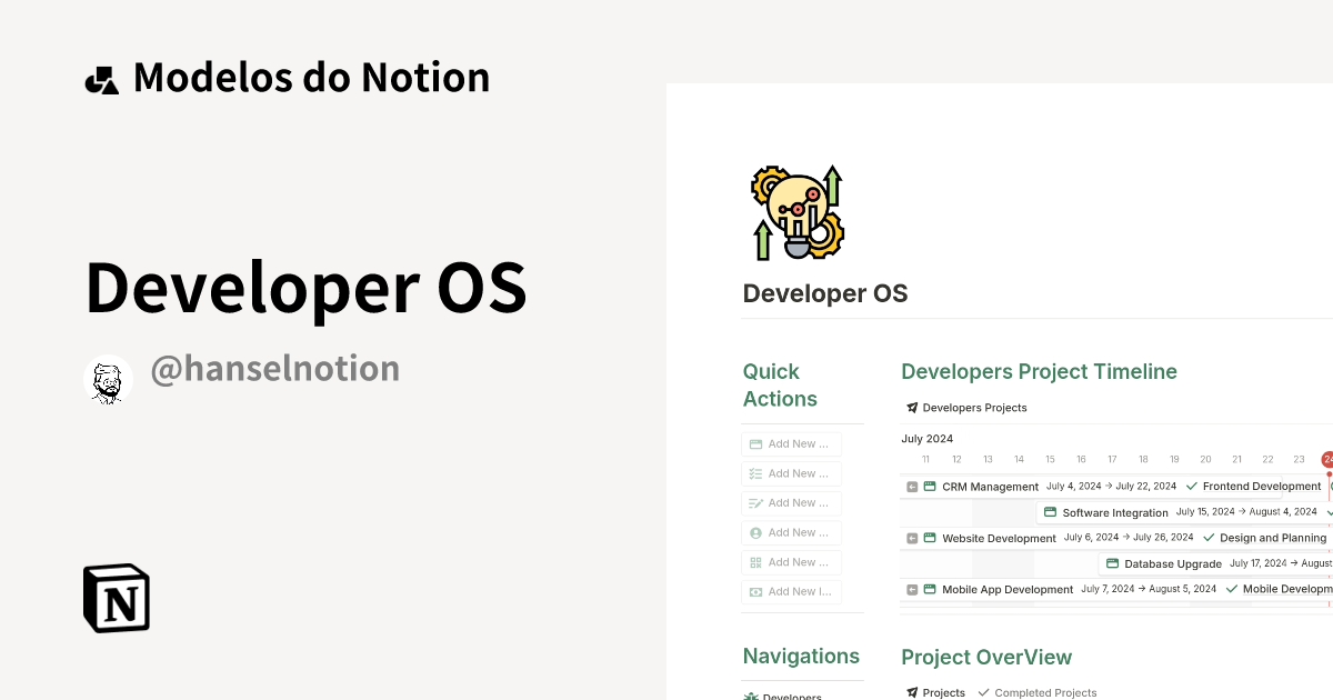 Modelo Developer OS | Marketplace do Notion
