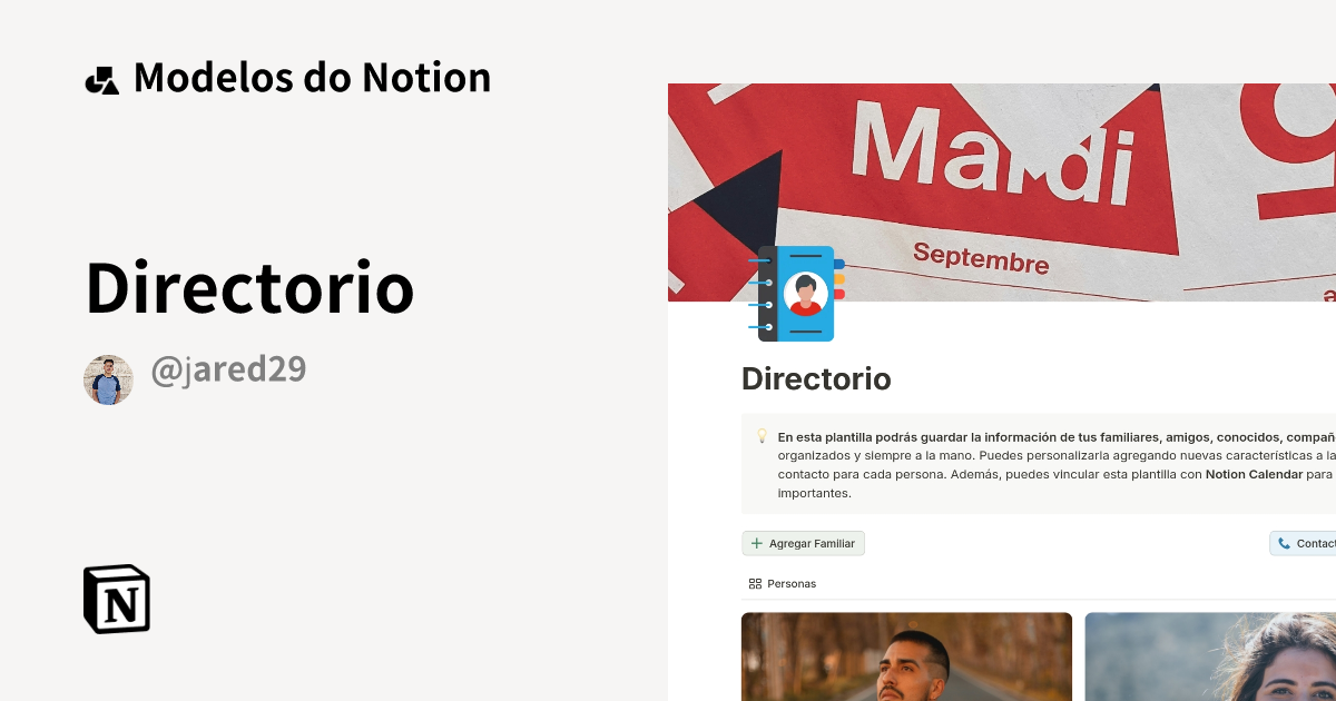 Directorio Modelo por Eric Villeda | Marketplace do Notion