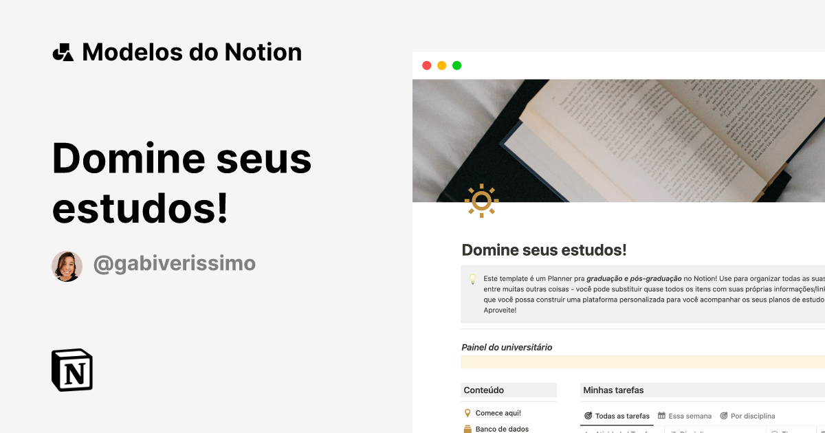 Modelo Domine seus estudos! | Marketplace do Notion