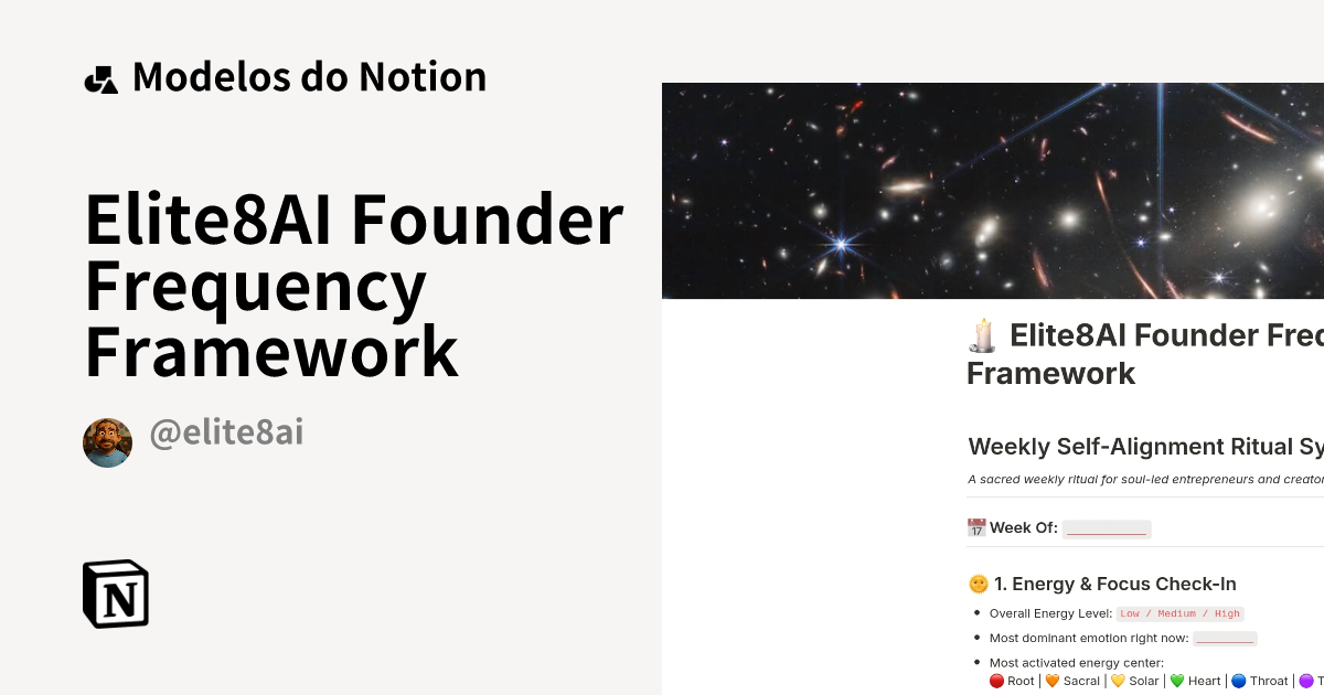 Modelo Elite8AI Founder Frequency Framework | Marketplace do Notion