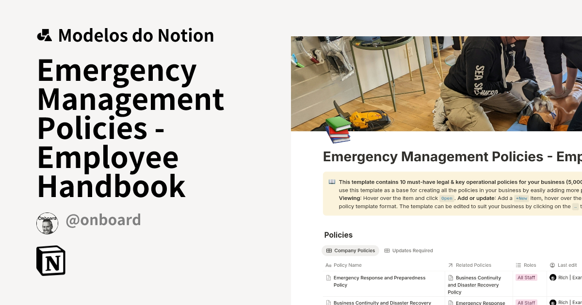 Modelo Emergency Management Policies - Employee Handbook | Marketplace ...