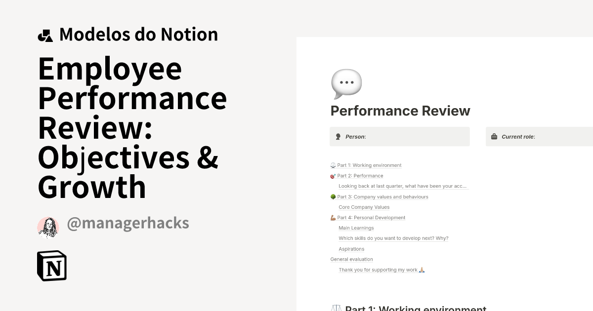 Modelo Employee Performance Review: Objectives & Growth | Marketplace ...
