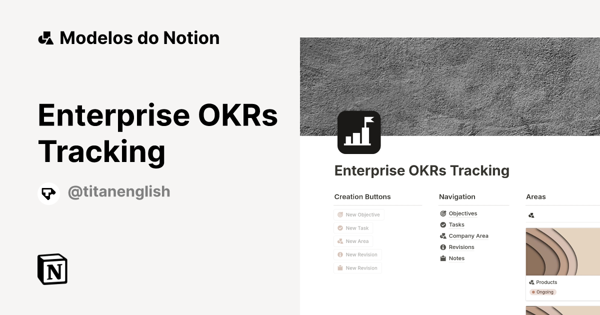 Modelo Enterprise OKRs Tracking | Marketplace do Notion