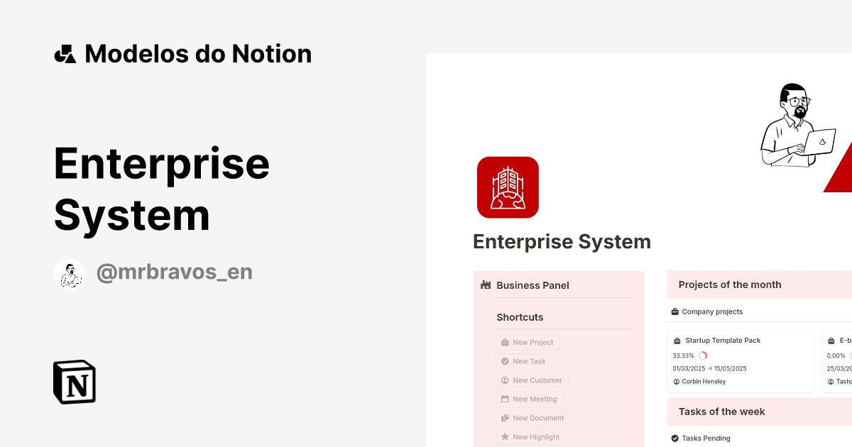 Enterprise System Modelo por Mr Bravo Englis | Marketplace do Notion