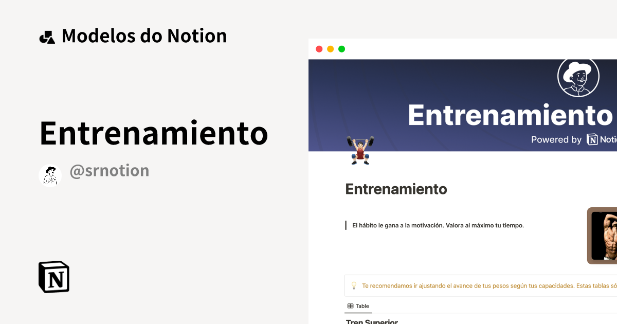 Modelo Entrenamiento | Marketplace do Notion