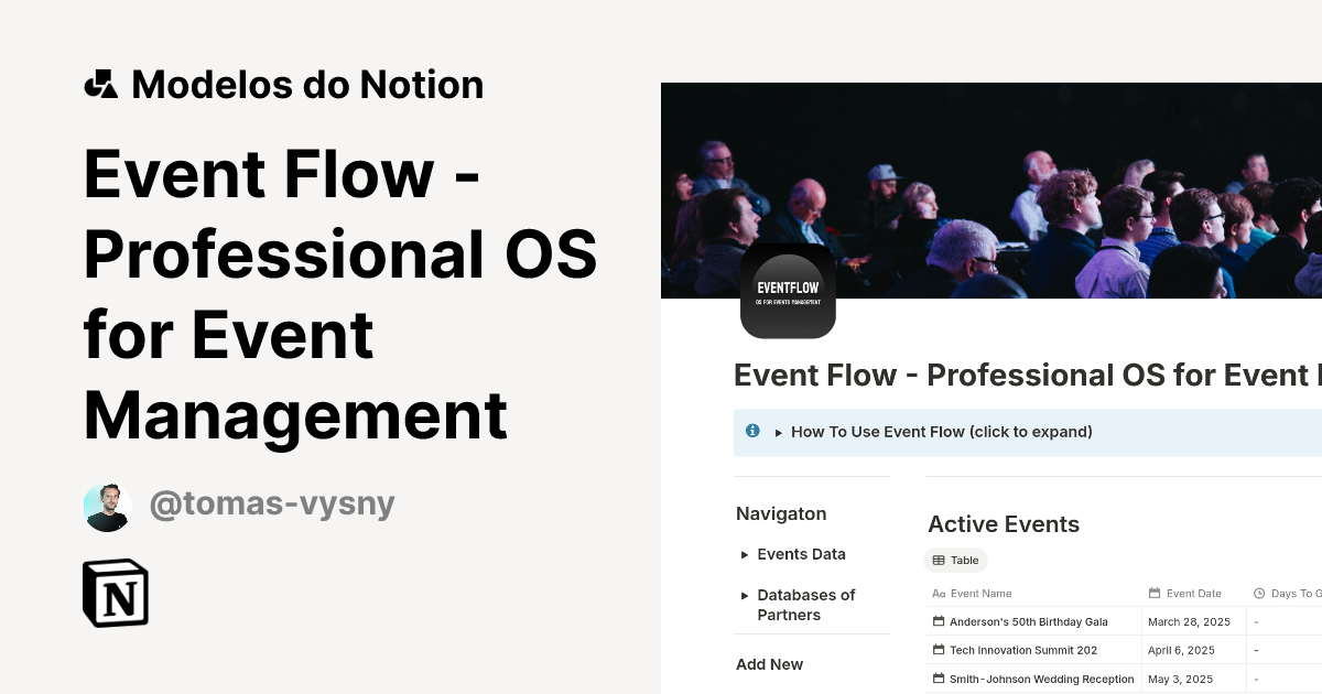 Event Flow - Professional OS for Event Management Modelo por Tomas ...