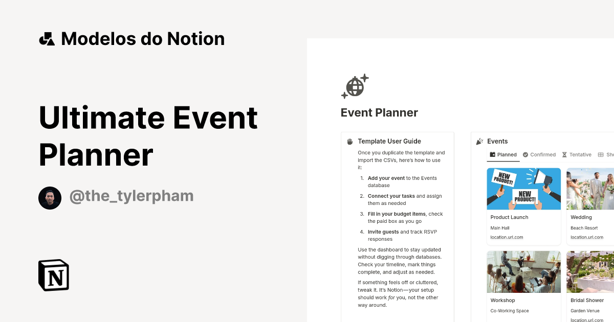 Modelo Ultimate Event Planner | Marketplace do Notion