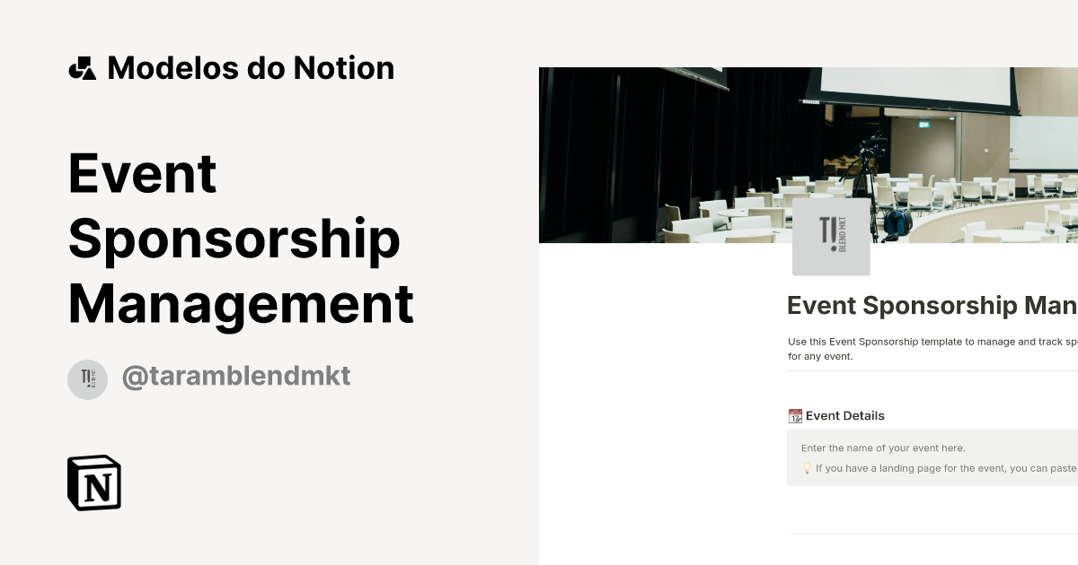 Modelo Event Sponsorship Management | Marketplace do Notion