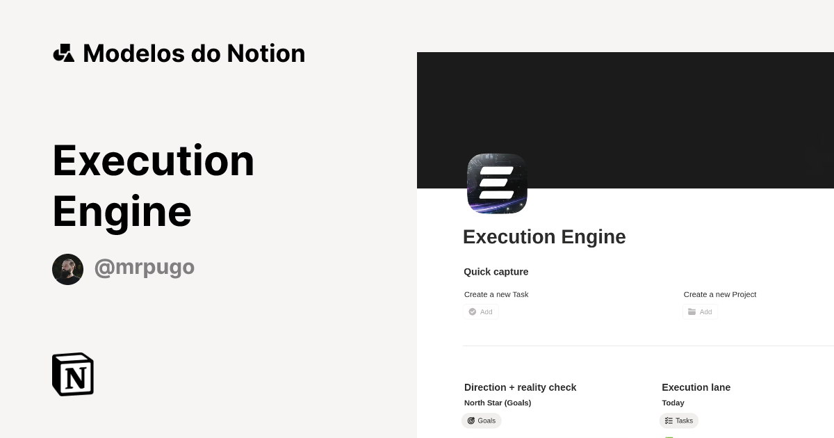 Execution Engine Modelo por mrpugo | Marketplace do Notion