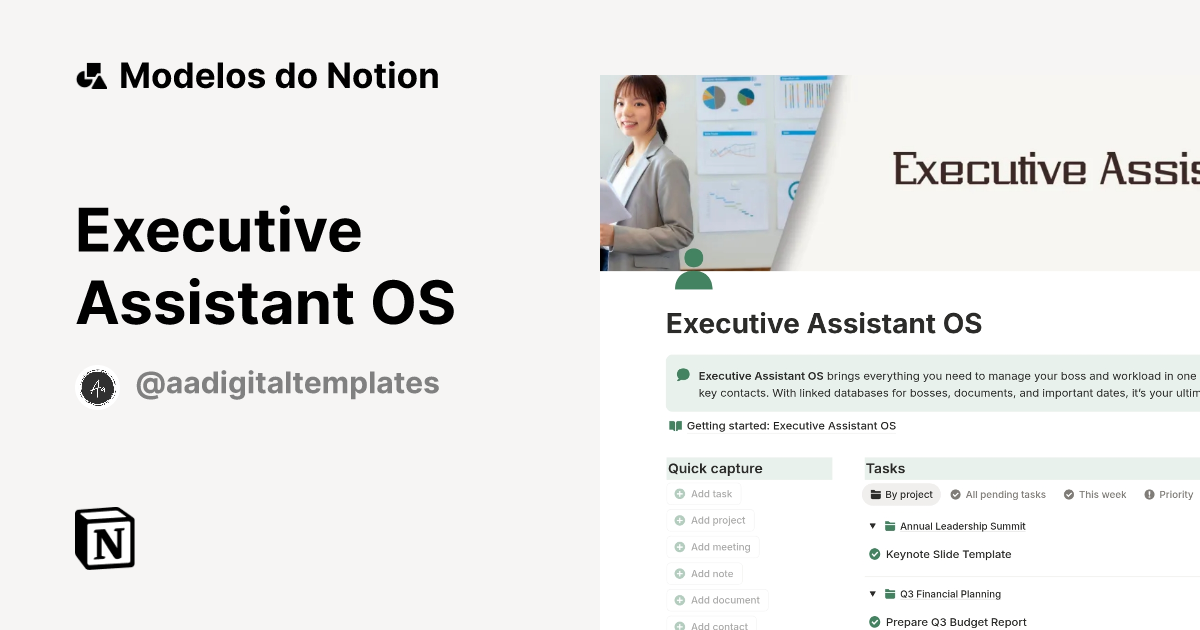 Modelo Executive Assistant OS | Marketplace do Notion
