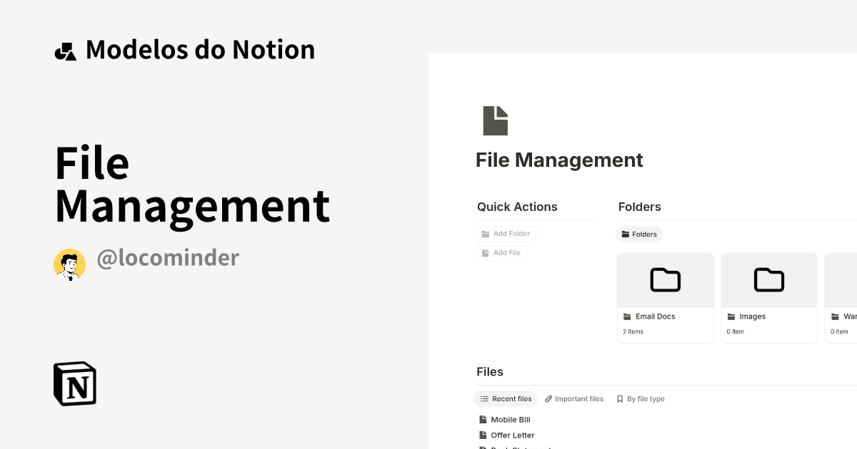 Modelo File Management | Marketplace do Notion