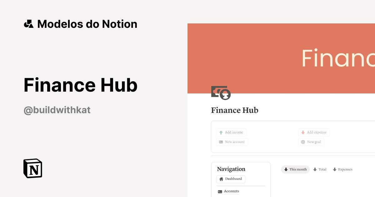 Modelo Finance Hub | Marketplace do Notion