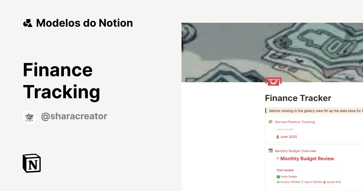 Modelo Finance Tracking | Marketplace do Notion
