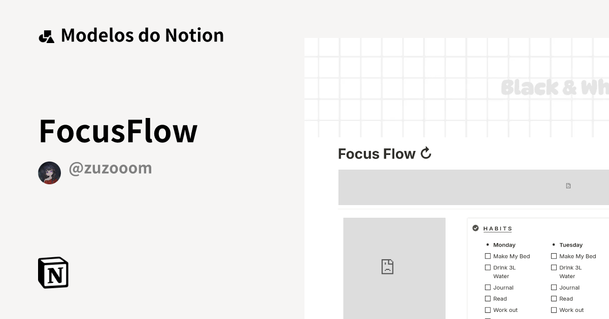 Modelo FocusFlow | Marketplace do Notion